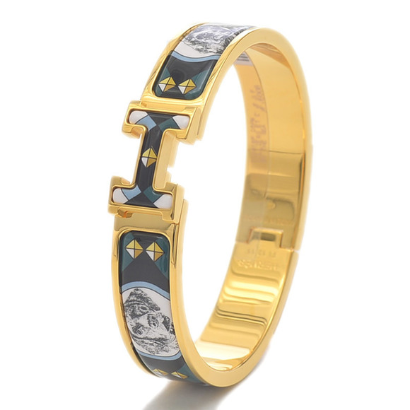 Hermes | Jewelry | Hermes Click H Clack Pm Bangle Bracelet Enamel ...